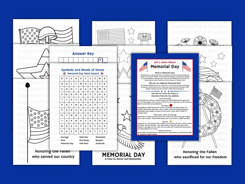 Memorial Day Coloring Pages and Activity Bundle | Memorial Day ...