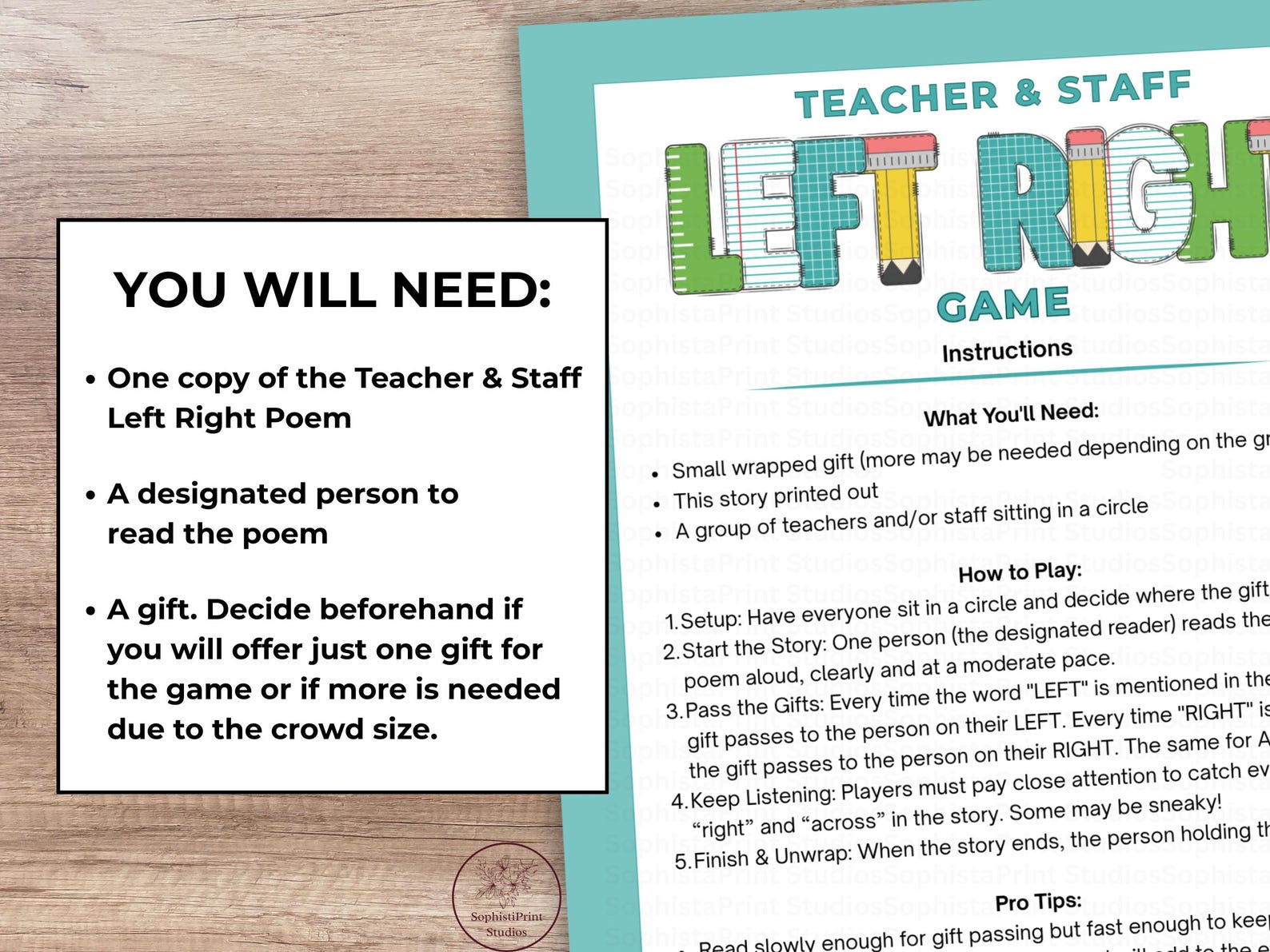Teacher & Staff Left Right Across Game | Left Right Poem | School Team ...