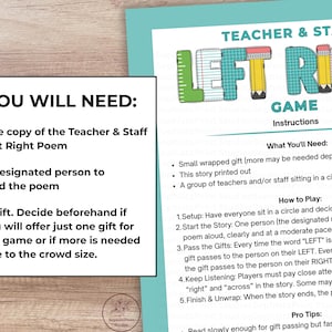 Teacher & Staff Left Right Across Game | Left Right Poem | School Team ...