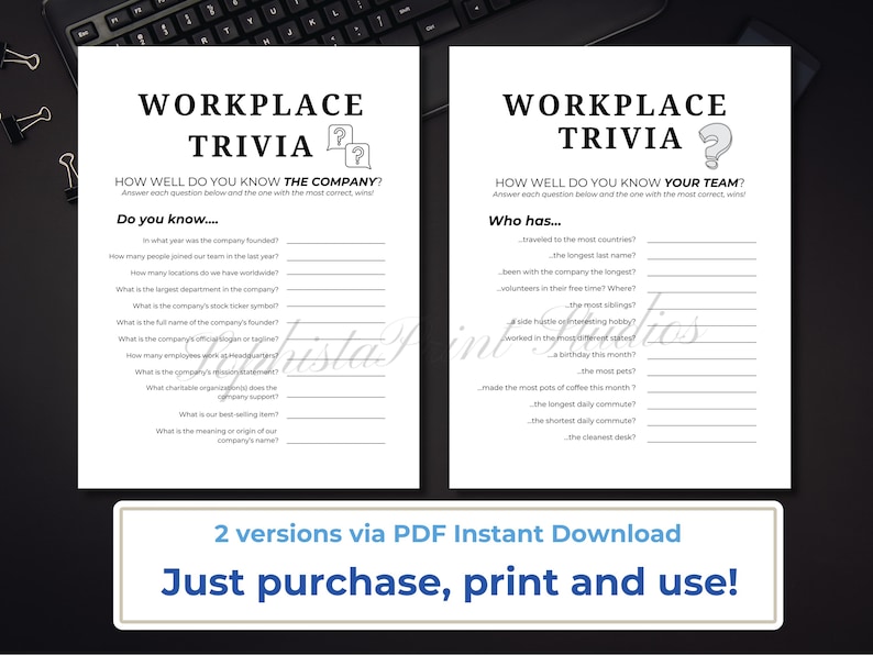 Workplace Trivia | Team Building Games | Editable Office Game | Work ...