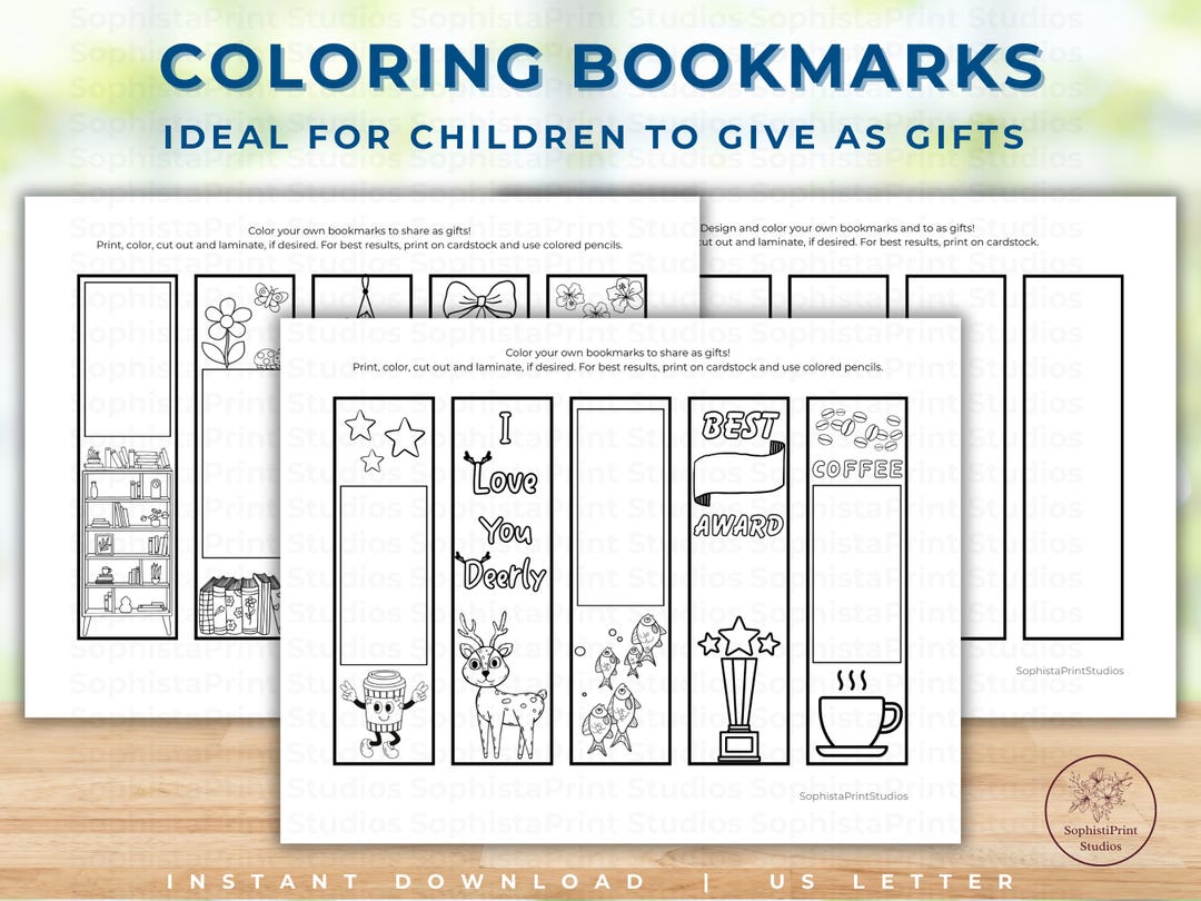 Printable Coloring Bookmark Gift | Gift for Grandparents | Gift From ...