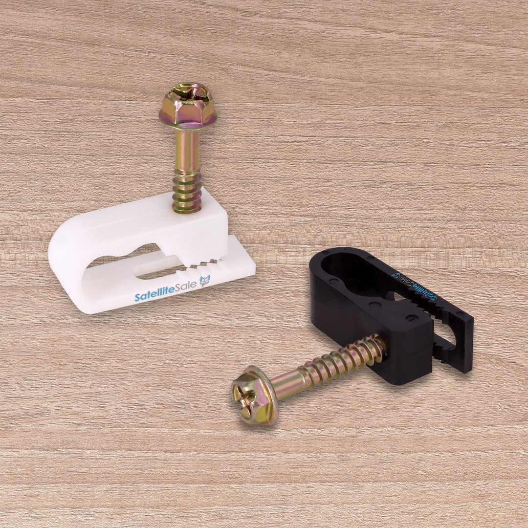 Satellitesale Dual Siamiese Screw Black and White Clips for Ethernet ...