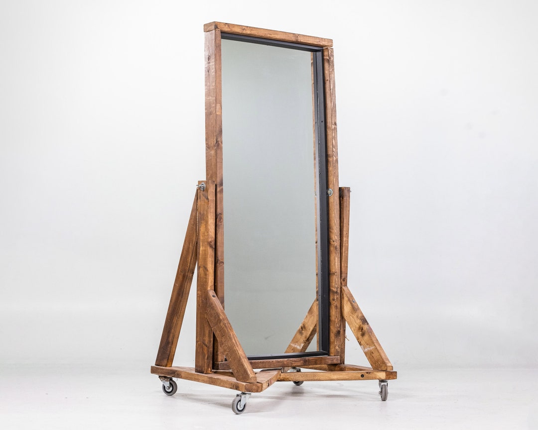 Rustic Free Standing Rolling Mirror - Etsy
