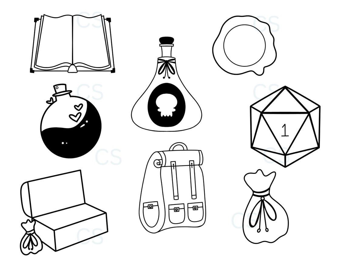 Dnd Doodle SVG Bundle, Roleplay Game SVG, Dnd Clipart, Rpg SVG ...