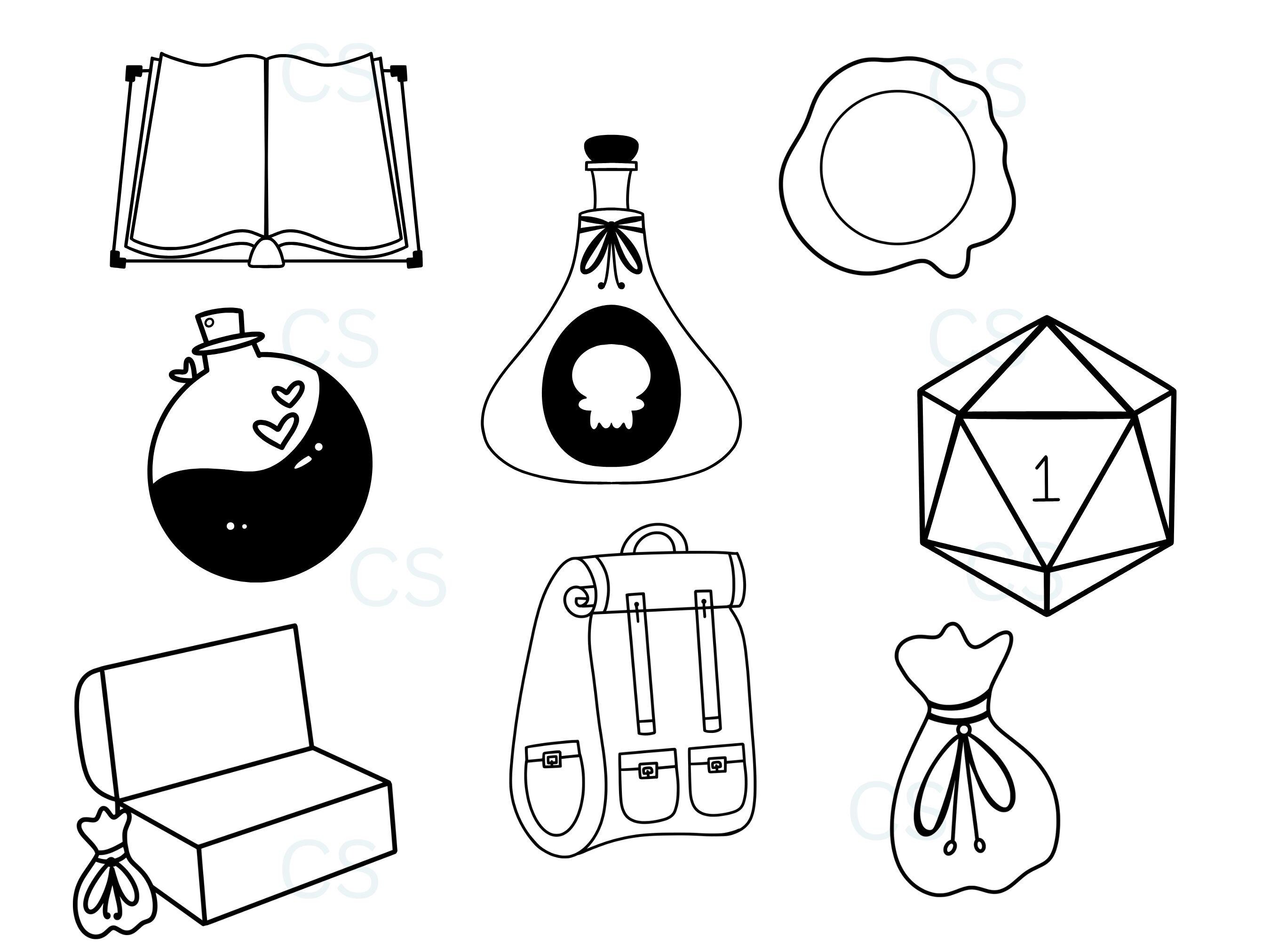 Dnd Doodle SVG Bundle, Roleplay Game SVG, Dnd Clipart, Rpg SVG ...