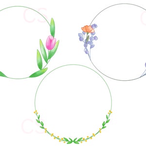 Whimsical Watercolor Floral Wreaths, Clipart, Cardmaking - Etsy