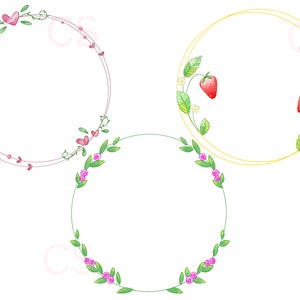 Whimsical Watercolor Floral Wreaths, Clipart, Cardmaking - Etsy