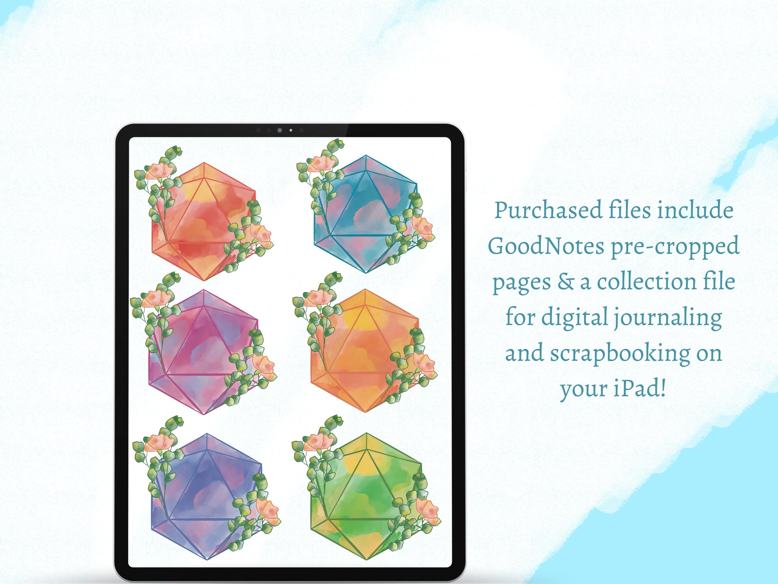 Dnd D20 Watercolor Banner Clipart, Goodnotes Compatible - Etsy