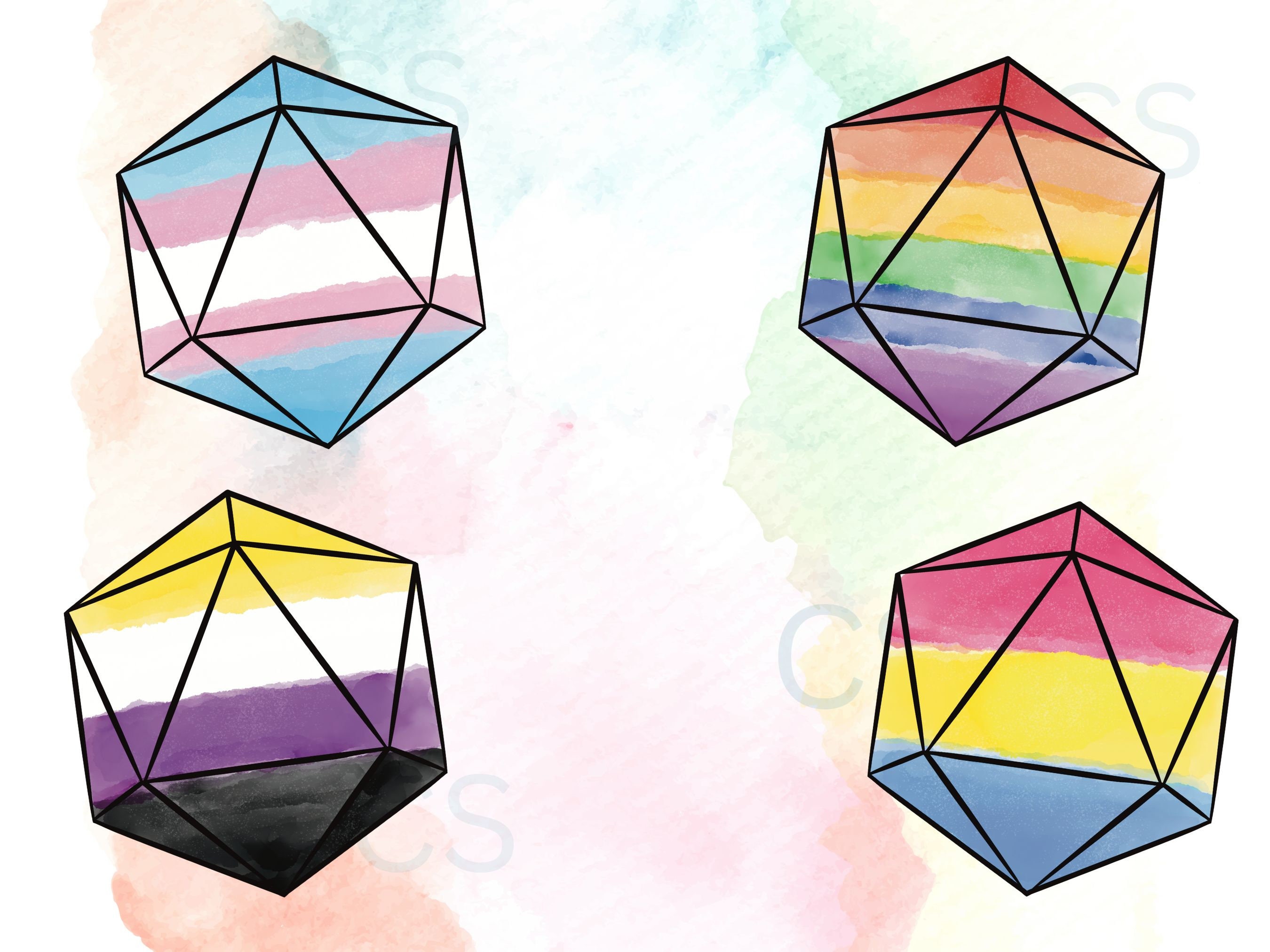 Pride D20 Dice Clipart, Dnd Digital Download - Etsy