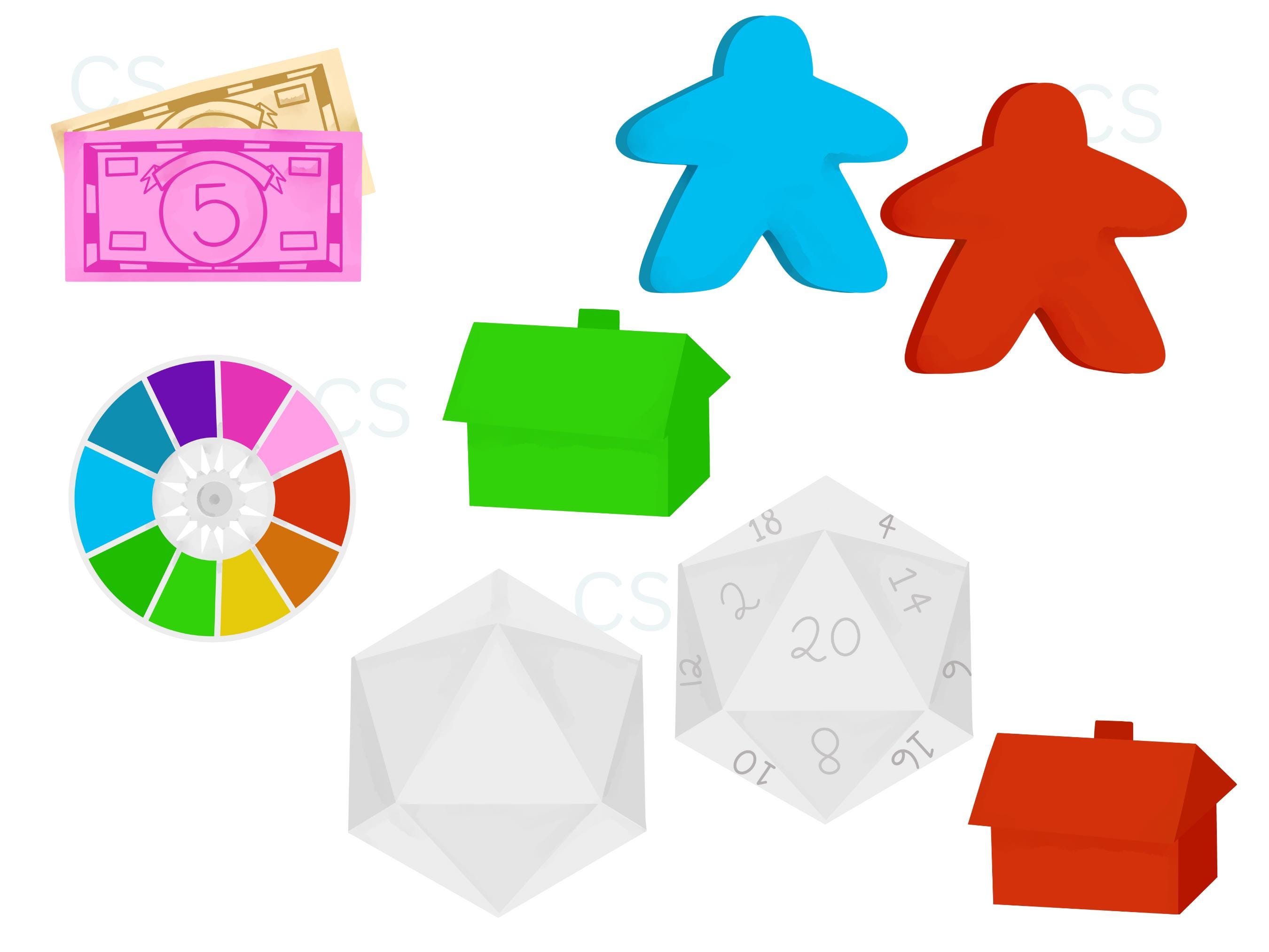 Boardgame PNG Bundle, Game Pieces PNG Set - Etsy