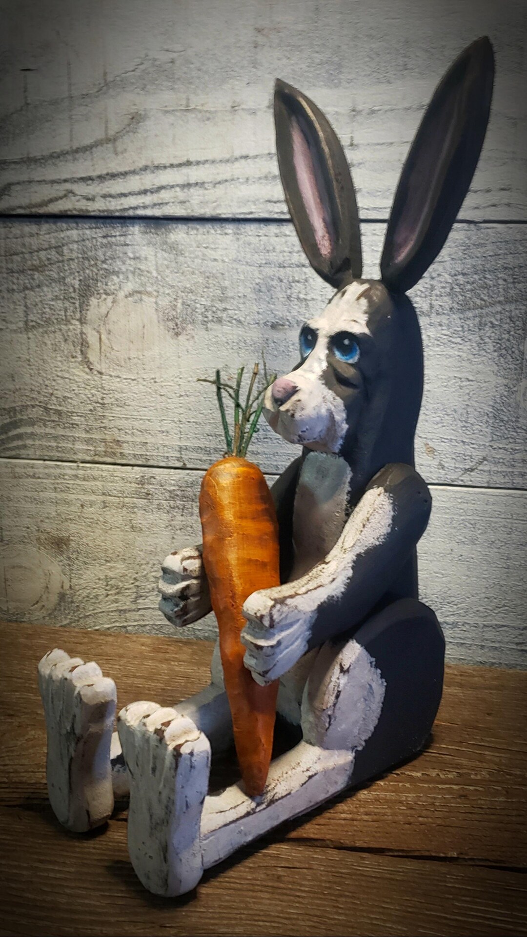 Hand Carved Bunny , Rabbit , Folk Art , Handmade , OOAK , Primitive ...