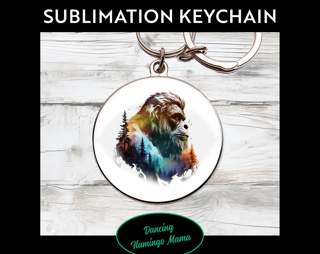 Bigfoot Keychain Sublimation Design – Yeti in Mountains (PNG Digital ...