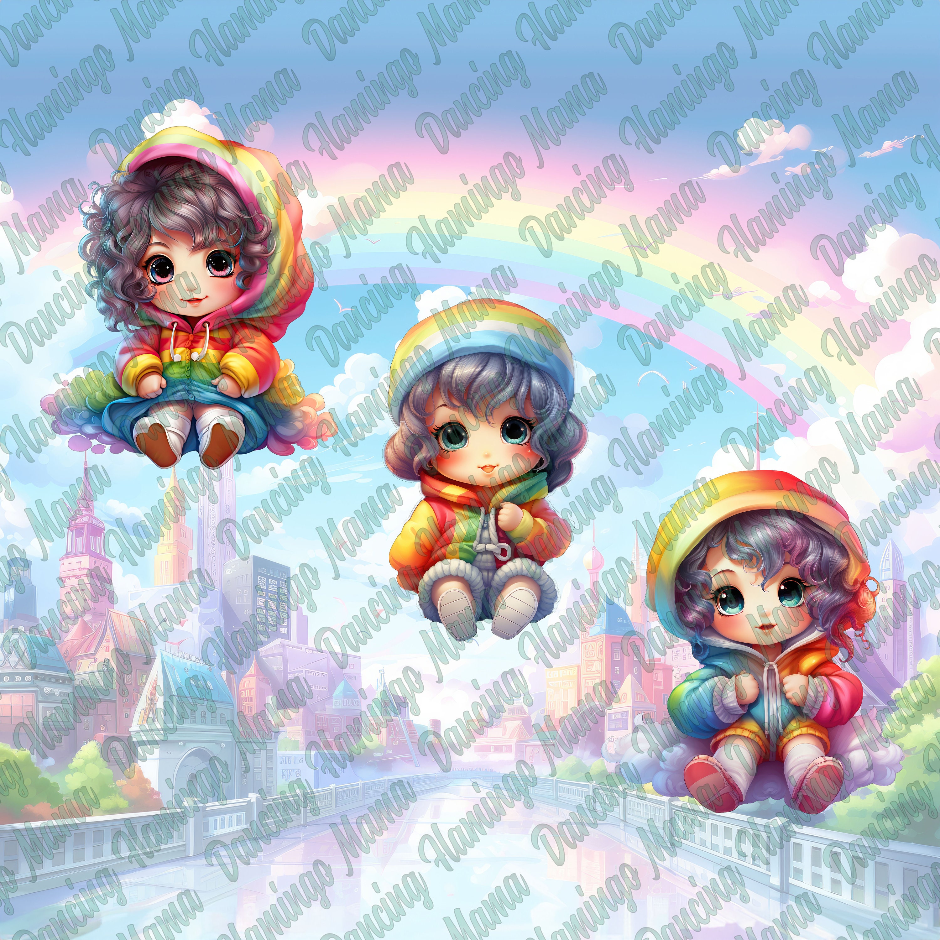 Rainbow Baby Clip Art Bundle Collection Digital Download - 11 Pieces - Etsy