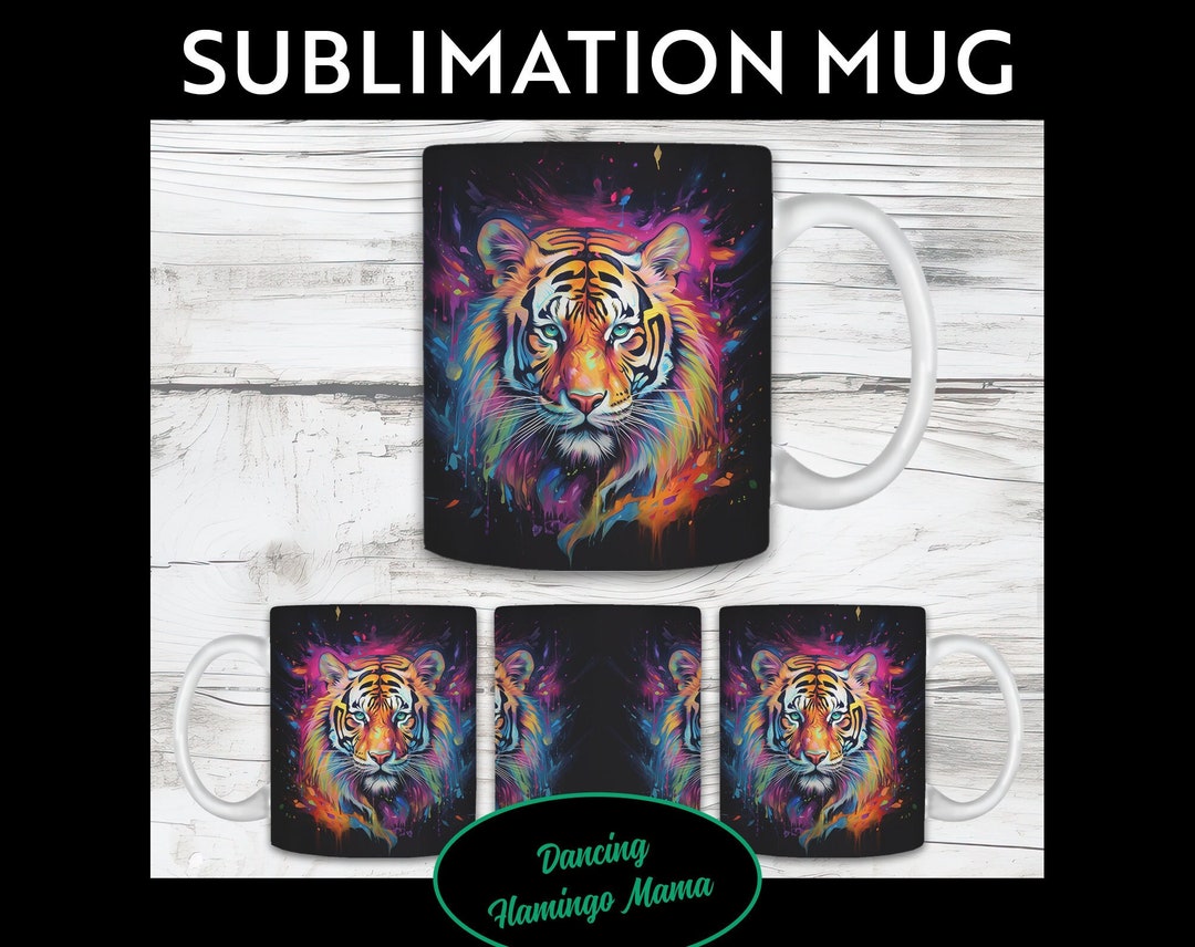 Tiger Head Color Pop - Sublimation PNG Digital Download for Coffee Mug ...