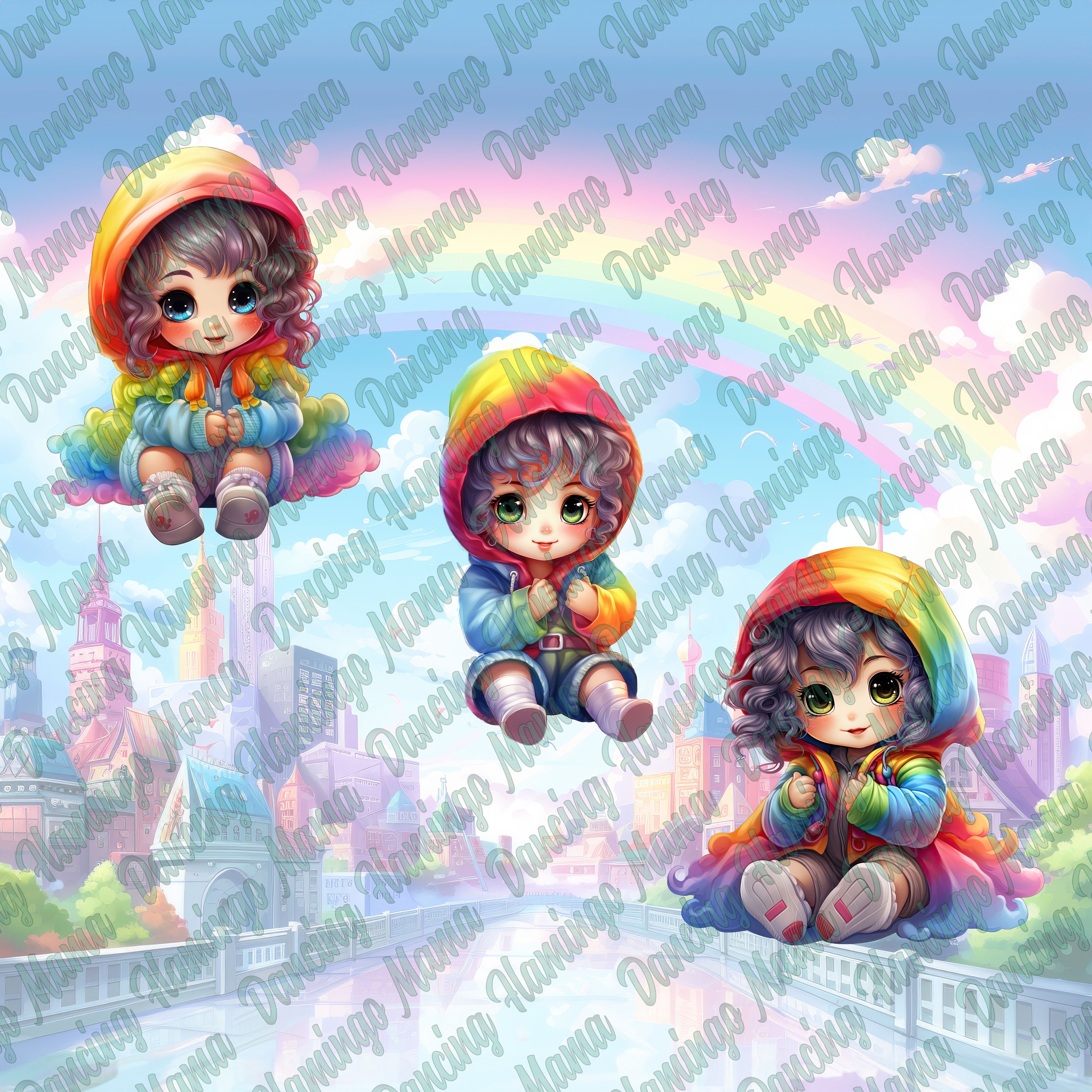 Rainbow Baby Clip Art Bundle Collection Digital Download - 11 Pieces - Etsy