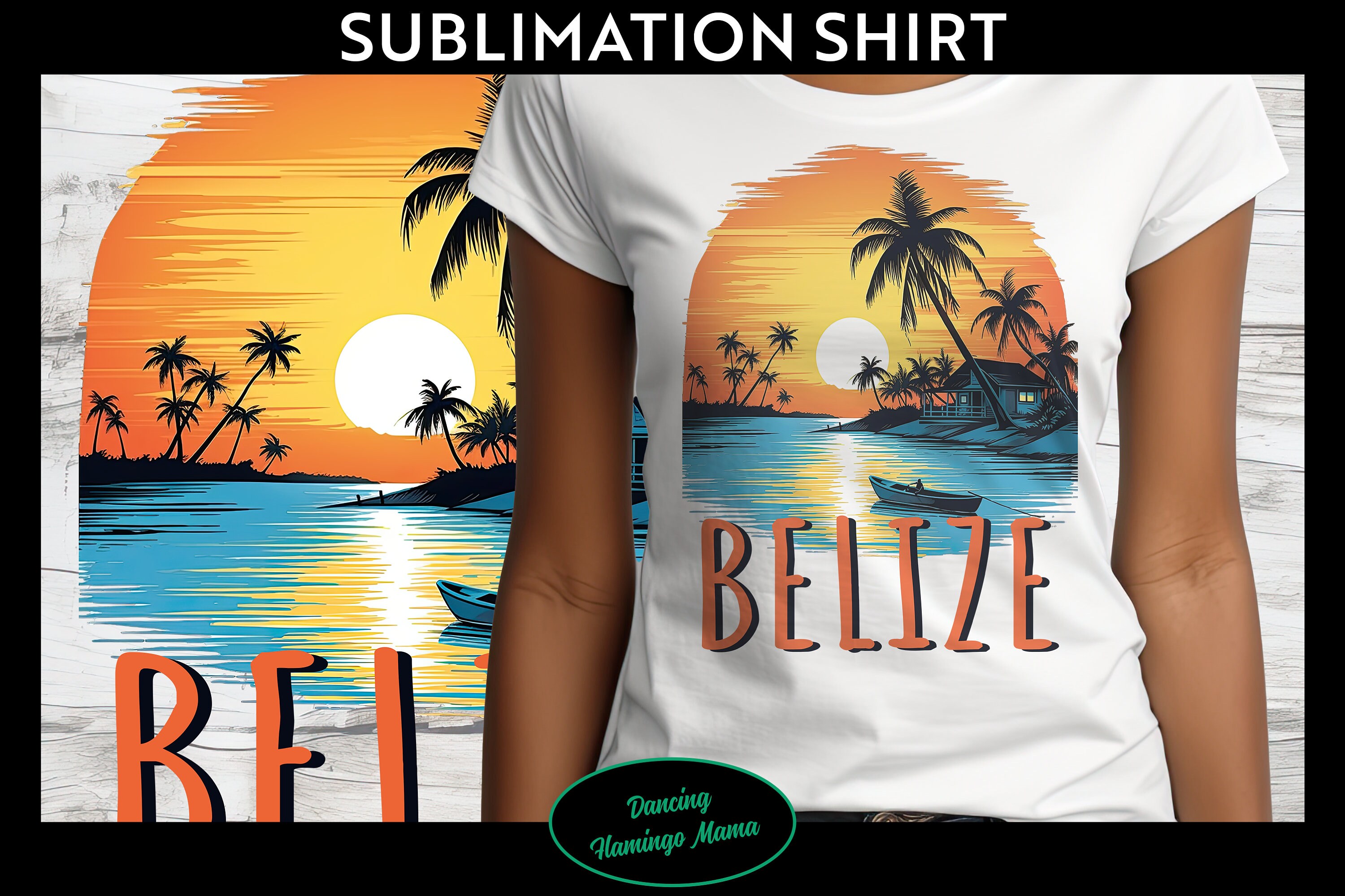 BELIZE Sunset Beach Scene - Sublimation PNG Digital Download for Photo ...