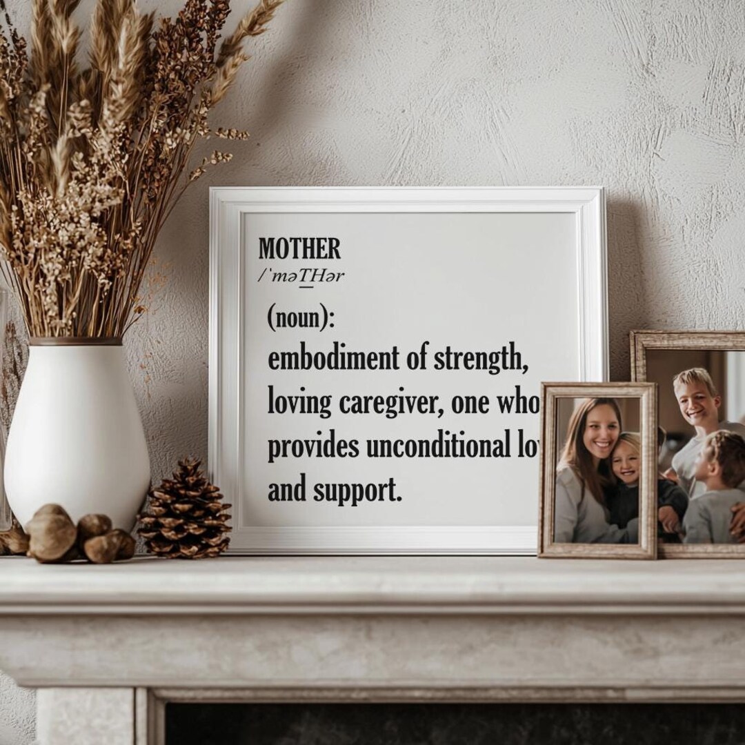 Mother Meaning Definition Design in Black & White Font - PNG Digital ...