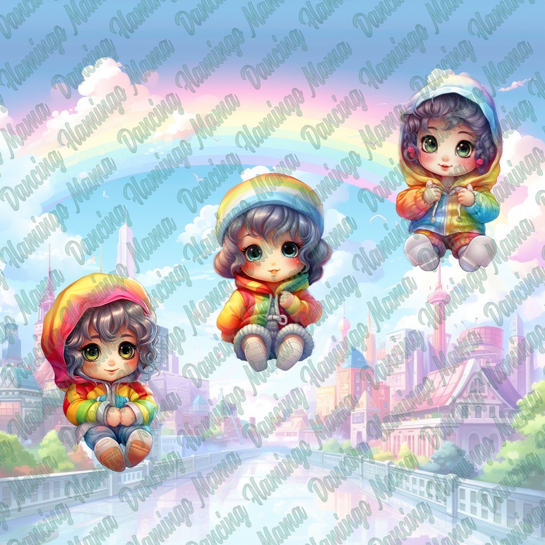 Rainbow Baby Clip Art Bundle Collection Digital Download - 11 Pieces - Etsy