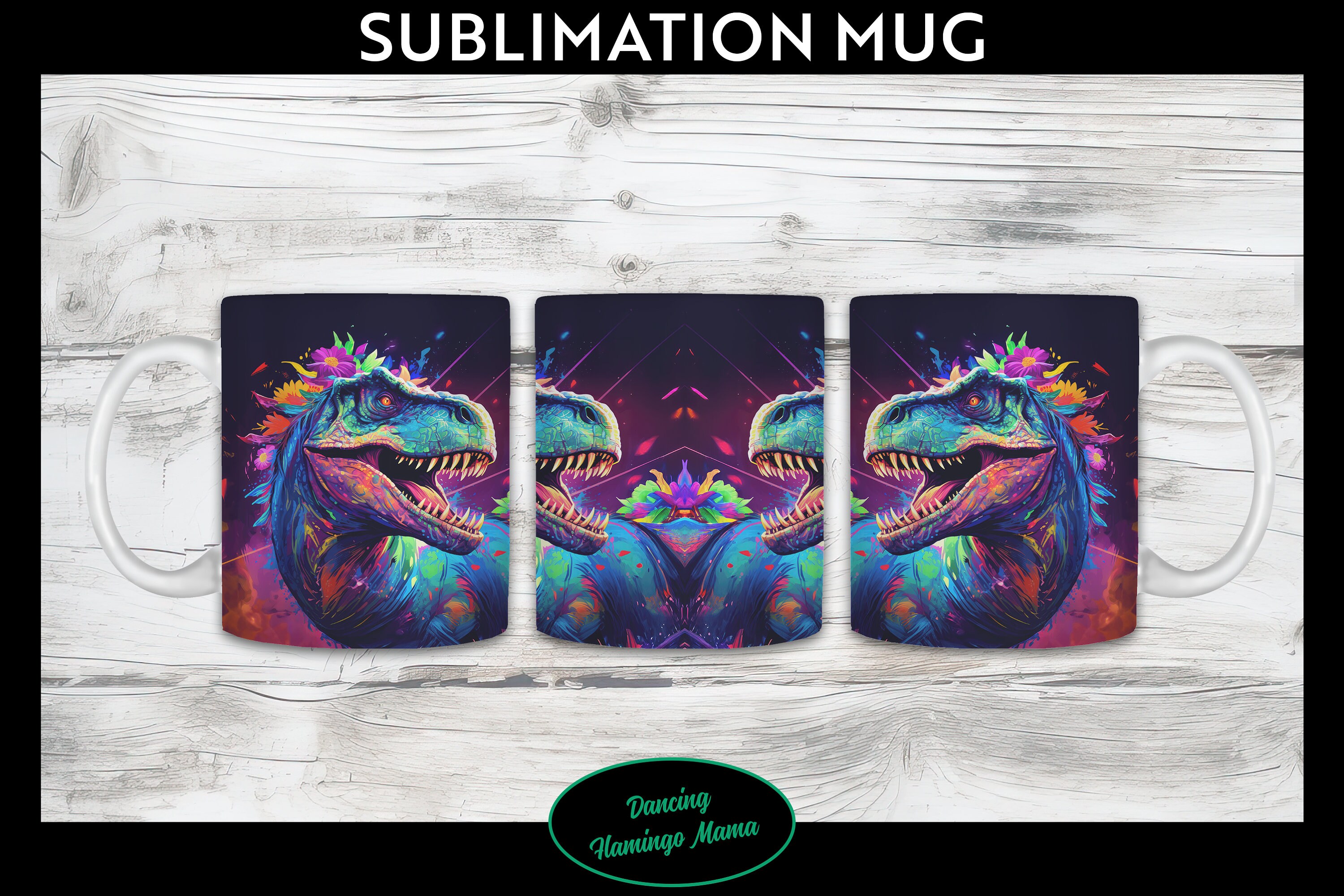 T-REX in Techno Color Sublimation PNG Digital Download for - Etsy