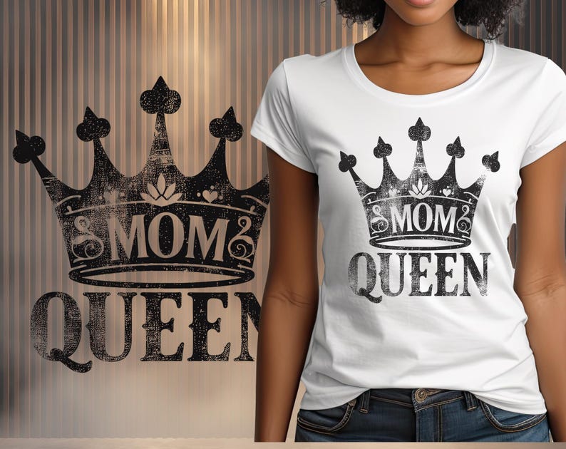 Mom Queen Distressed Crown Design (PNG Digital Download) - Etsy