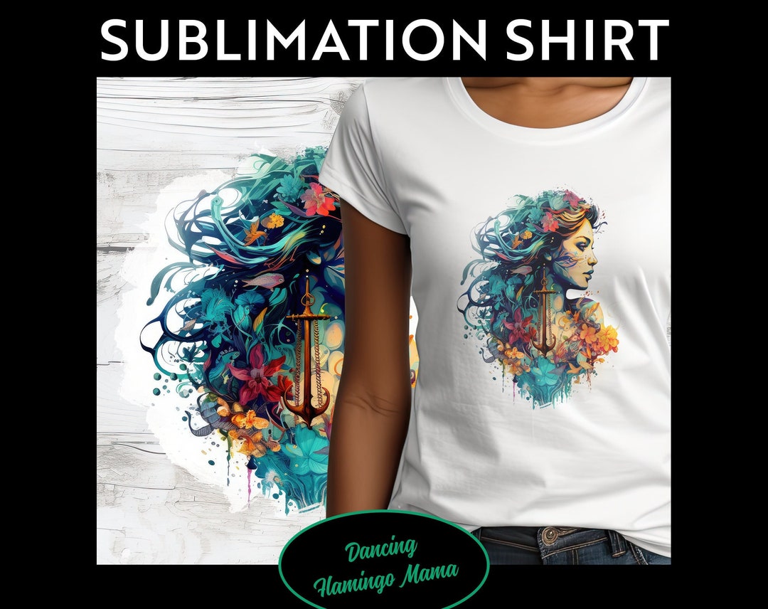 Mermaid Lady - Sublimation PNG Digital Download for T-shirt - Nautical ...