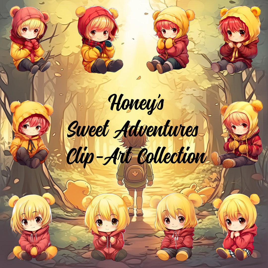 Kawaii Anime Winnie the Pooh Inspired Clip Art (digital Download) - Etsy