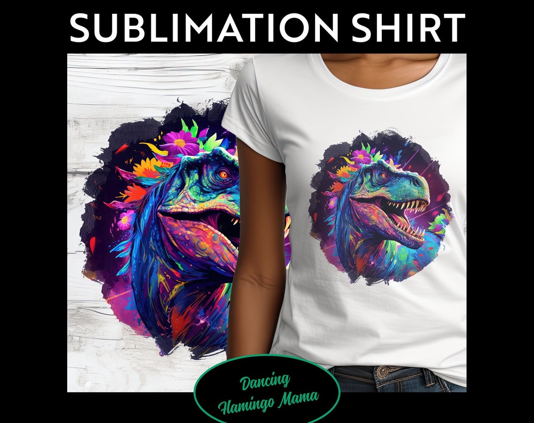 T-REX in Techno Color - Sublimation PNG Digital Download for T-shirts ...