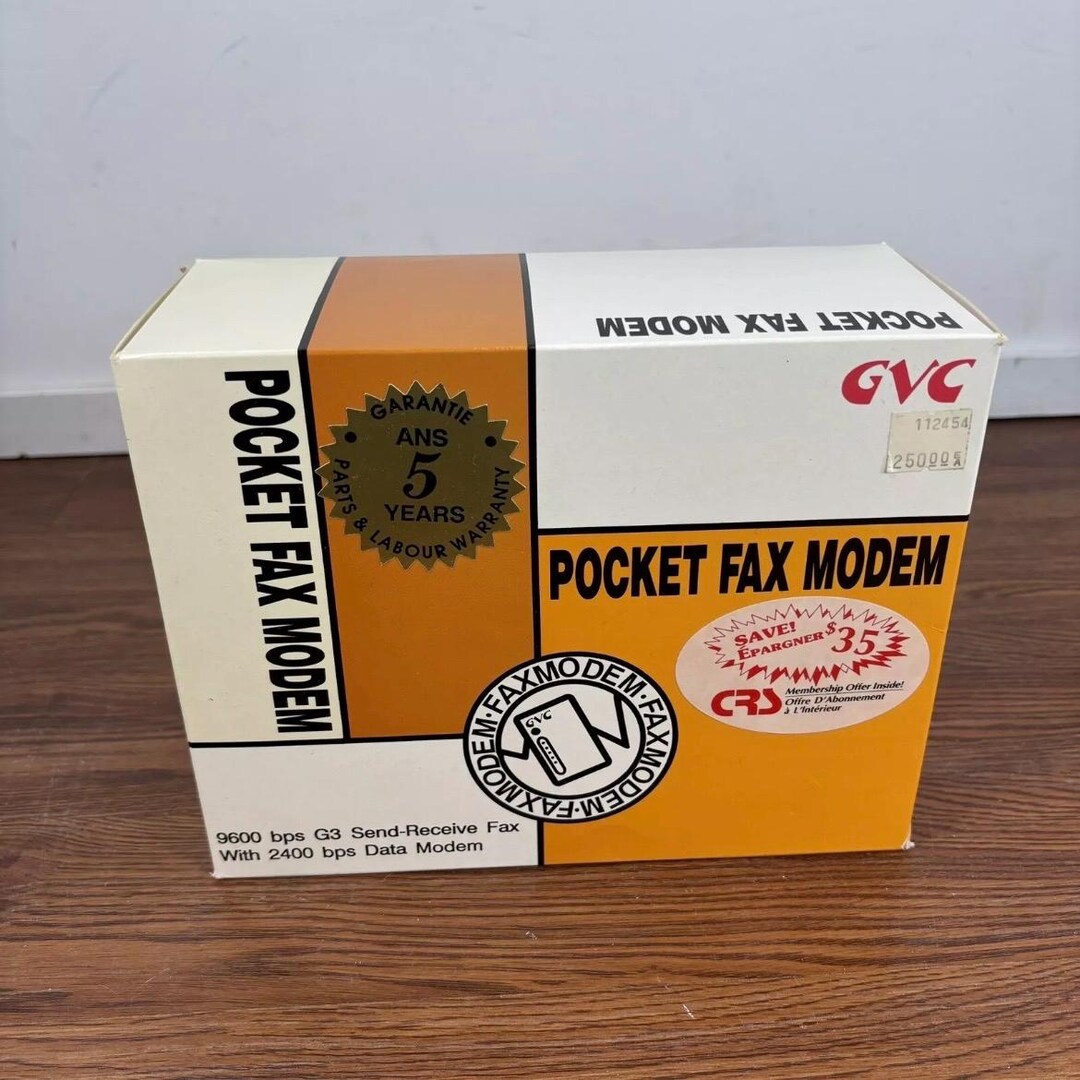 Vintage 2400 Data / 9600 Fax POCKET Modem - GVC - Complete Boxed Rare ...