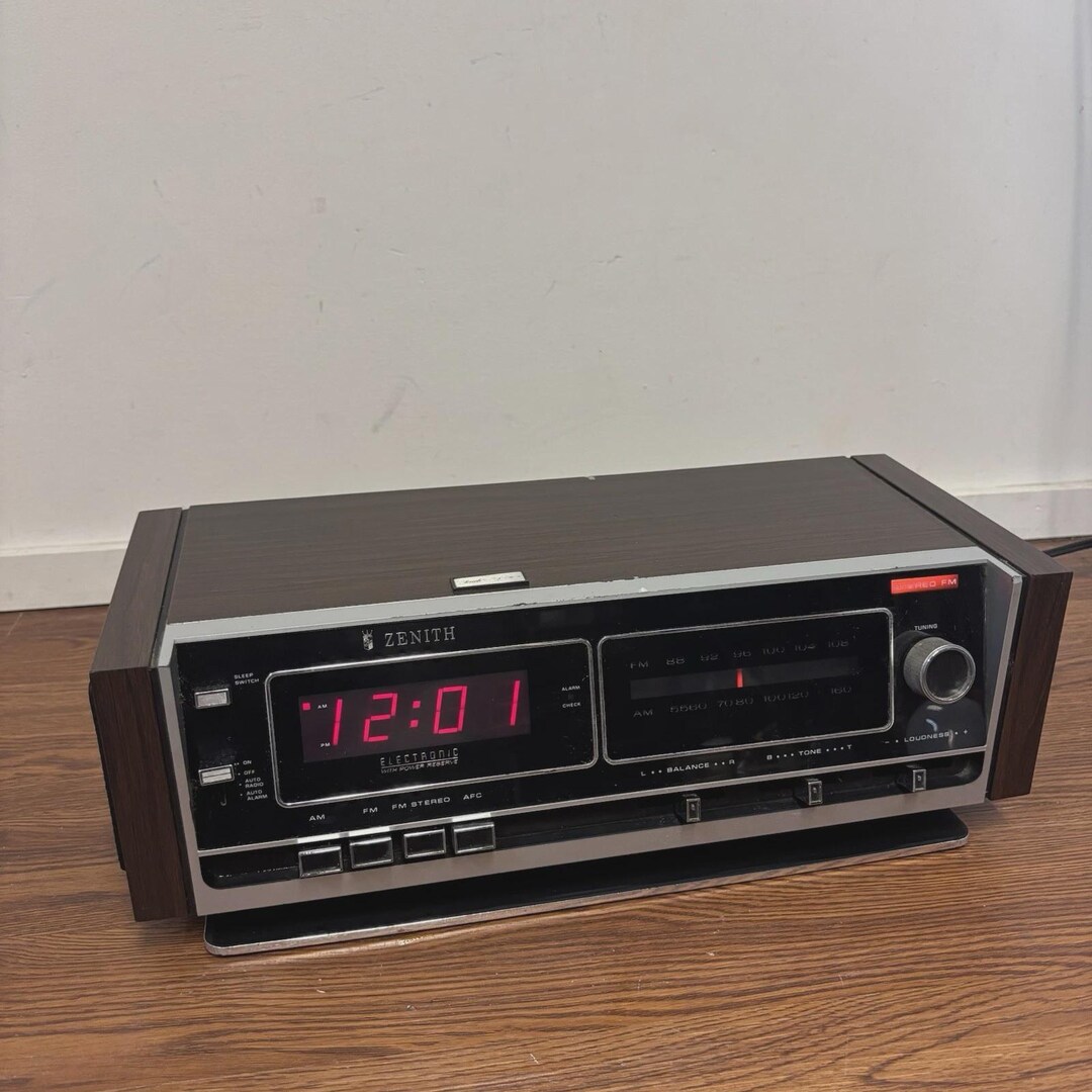 Vintage Zenith Clock Radio H480w 1970's Retro AM/FM Works! - Stereo ...