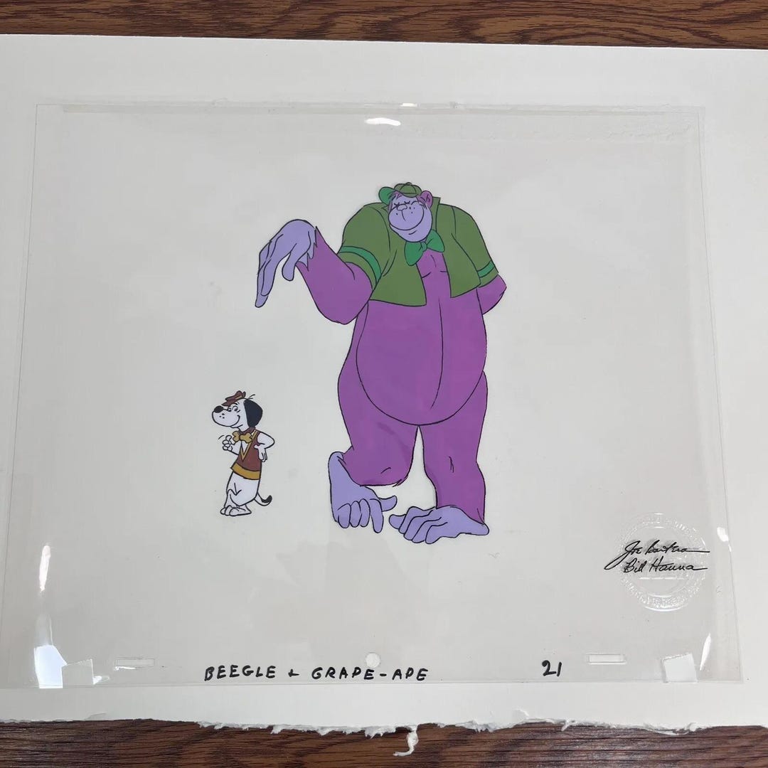 Grape Ape and Beegle Beagle Animation Cel - Hanna Barbera - Etsy