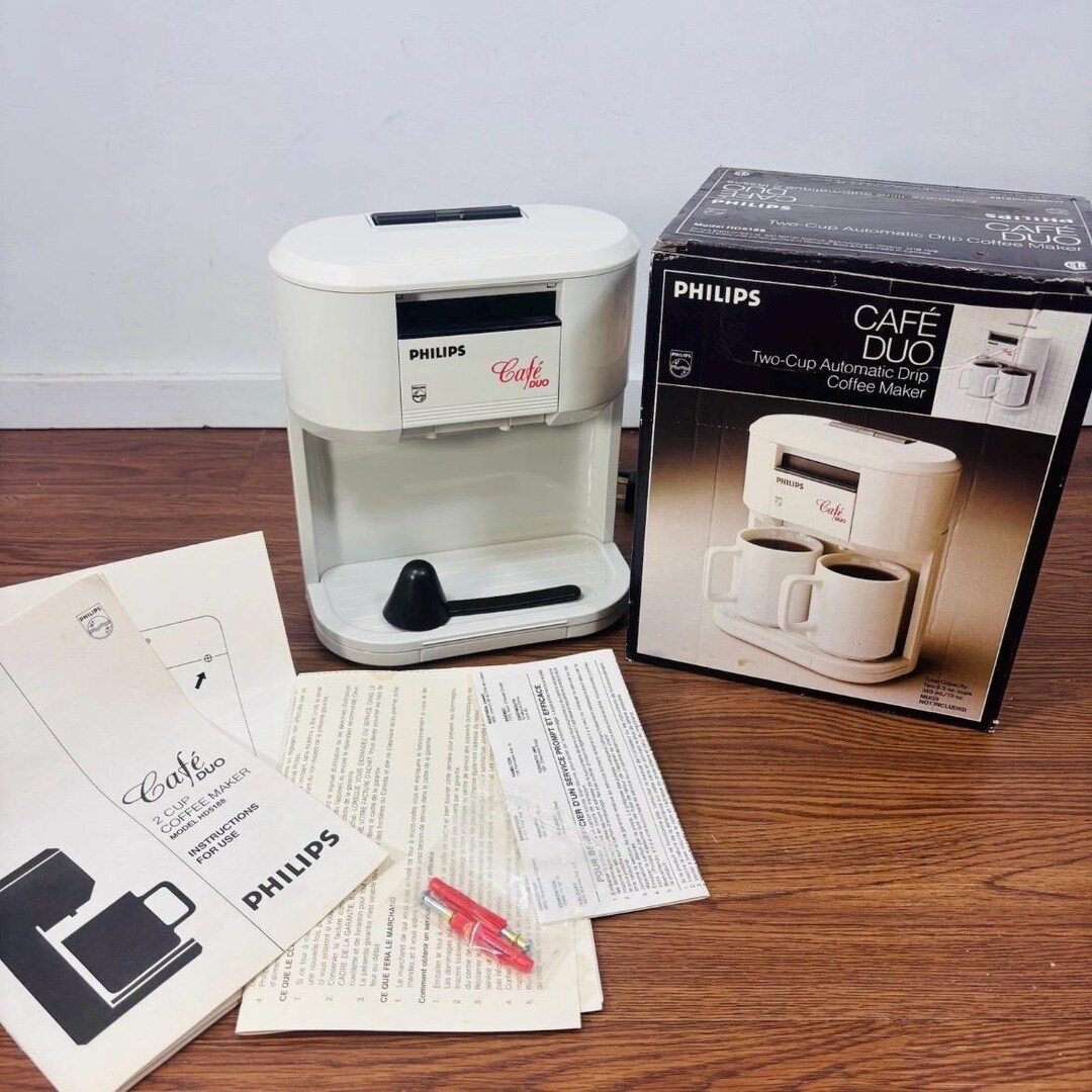 NEW! Vintage Philips Cafe Duo 2 Cup Auto Drip Coffee Maker Wall ...