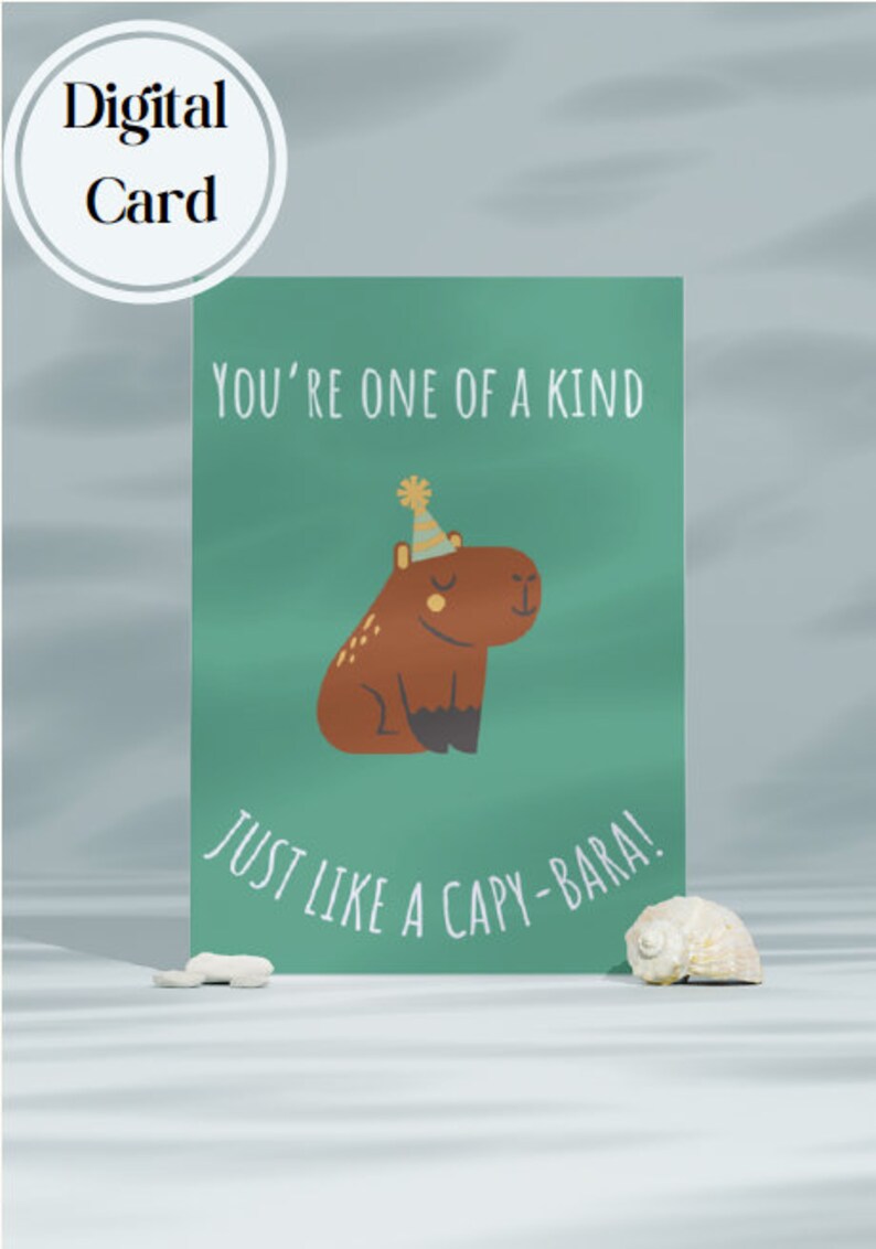 Printable Capybara Birthday Card, Printable Birthday Card, Downloadable ...