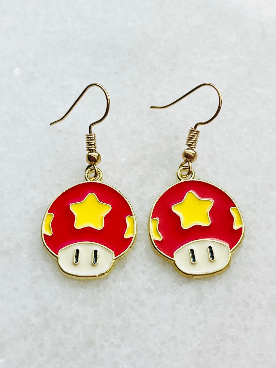 Nintendo Super Mario Bros Mushroom Dangle Earrings Lightweight ...