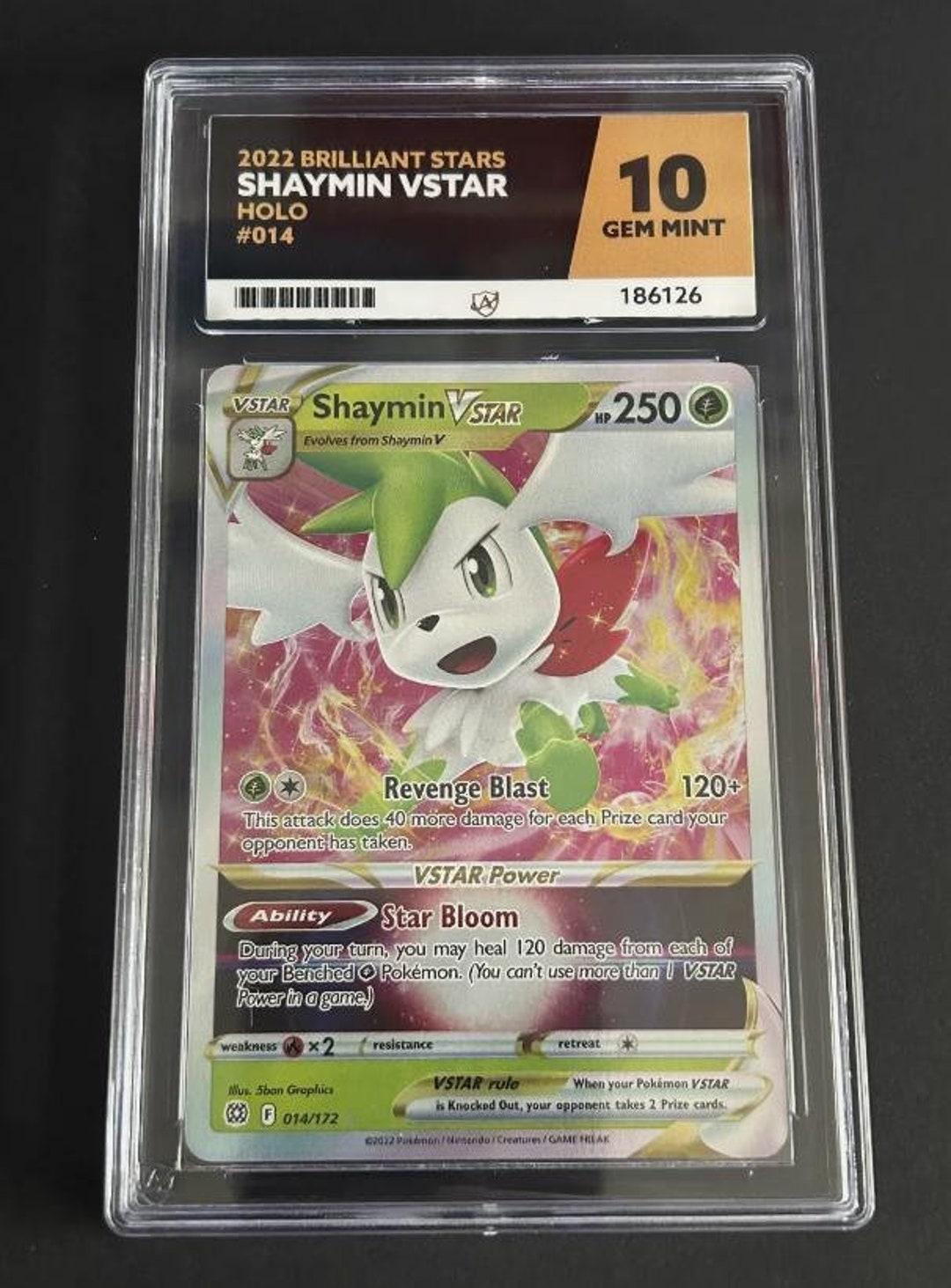 Carte Pokémon Shaymin VStar 014/172 Reverse Holo Brilliant Stars Grade 10 - Etsy France