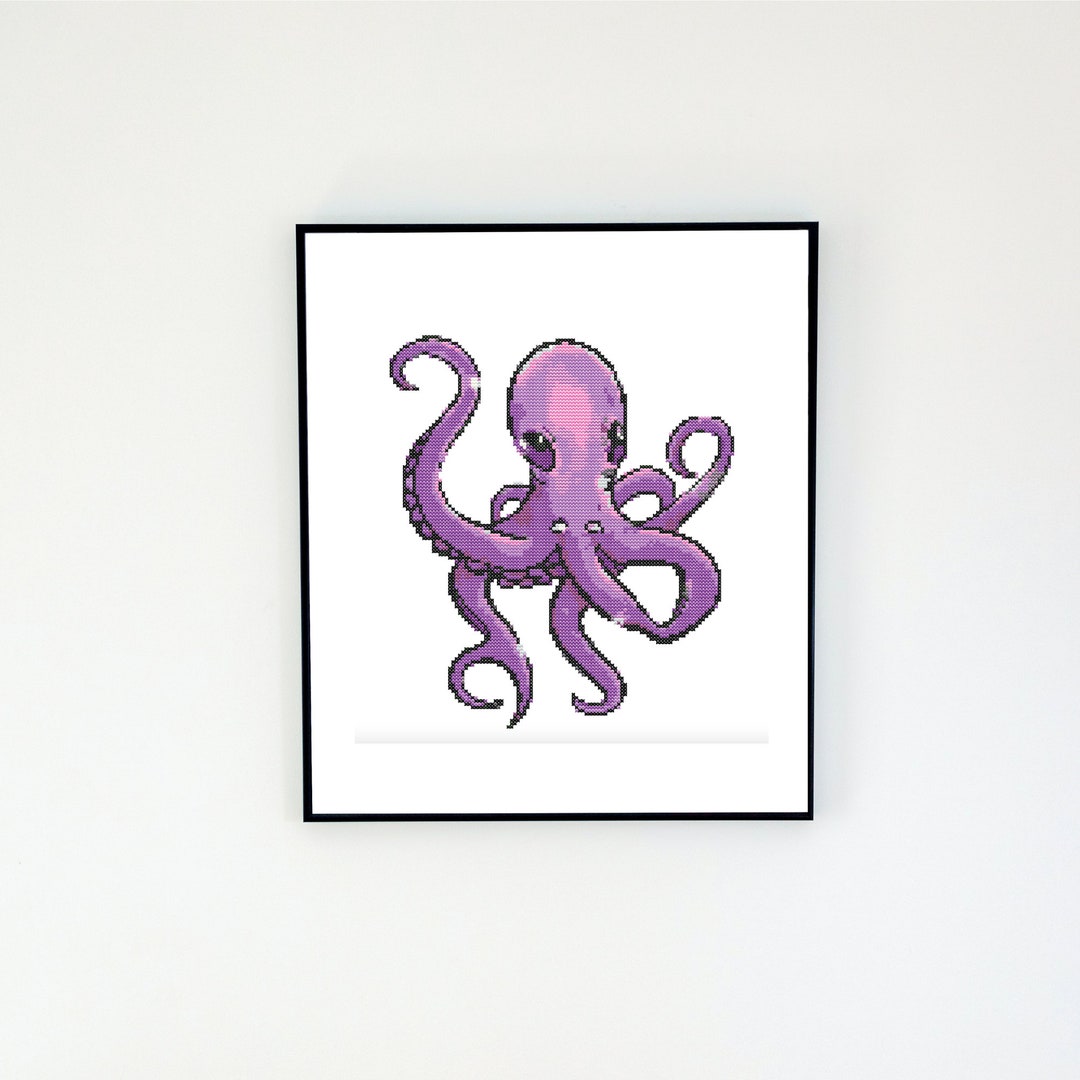 Octopus Cross Stitch Pattern, Nature Pattern, Ocean Pattern, Counted ...