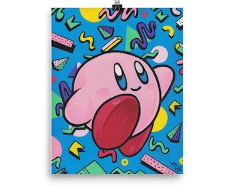 Kirby Poster Design Digital Download Print Kirby Wall Art Retro Game ...