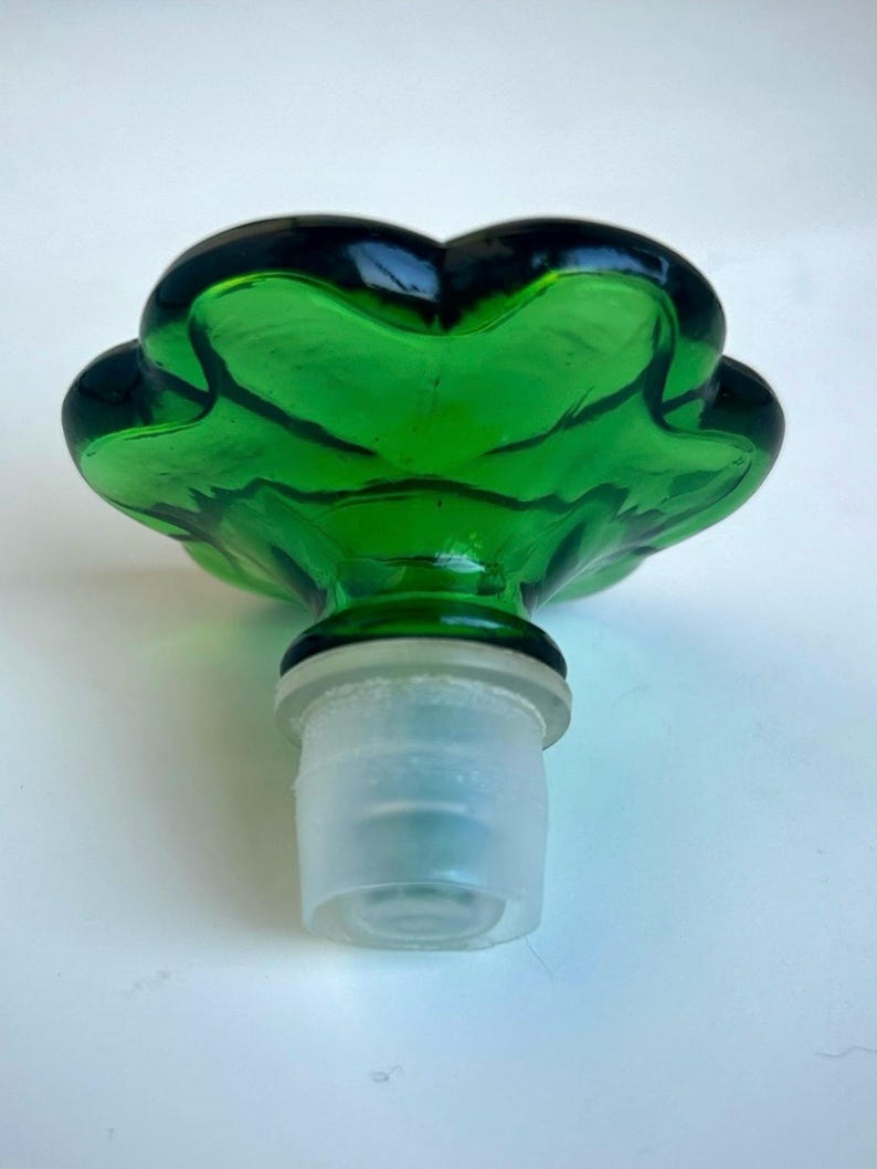 Vintage Emerald Green Avon Floral Vase Bottle Featuring Flower Head ...