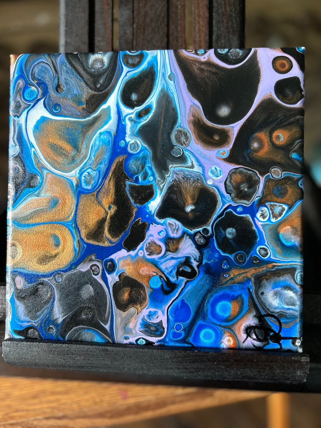 Electric Cells 8x8” Acrylic Pour Painting - Etsy