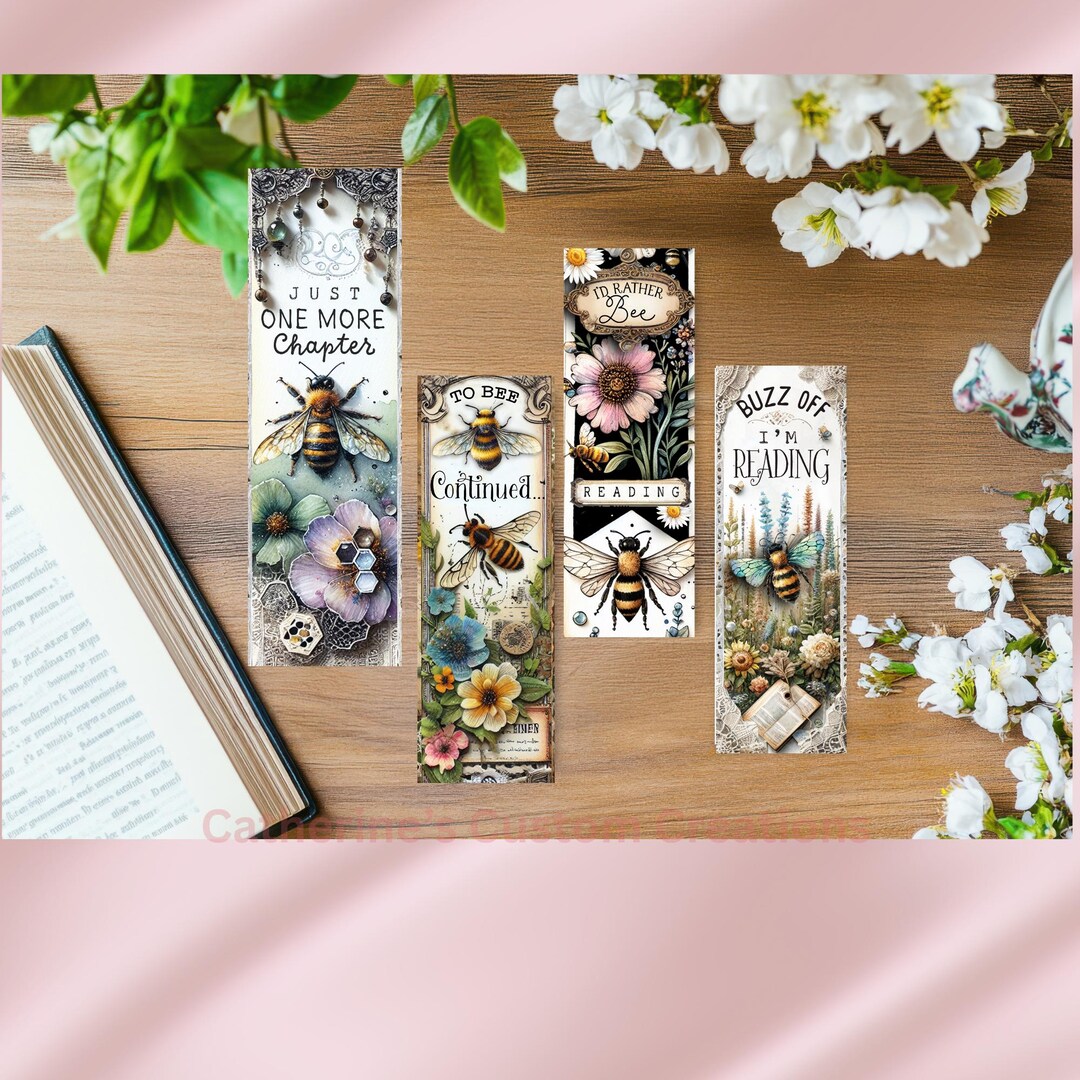 Bookmark, Bees & Flowers Laminated Bookmark With Quote - Etsy