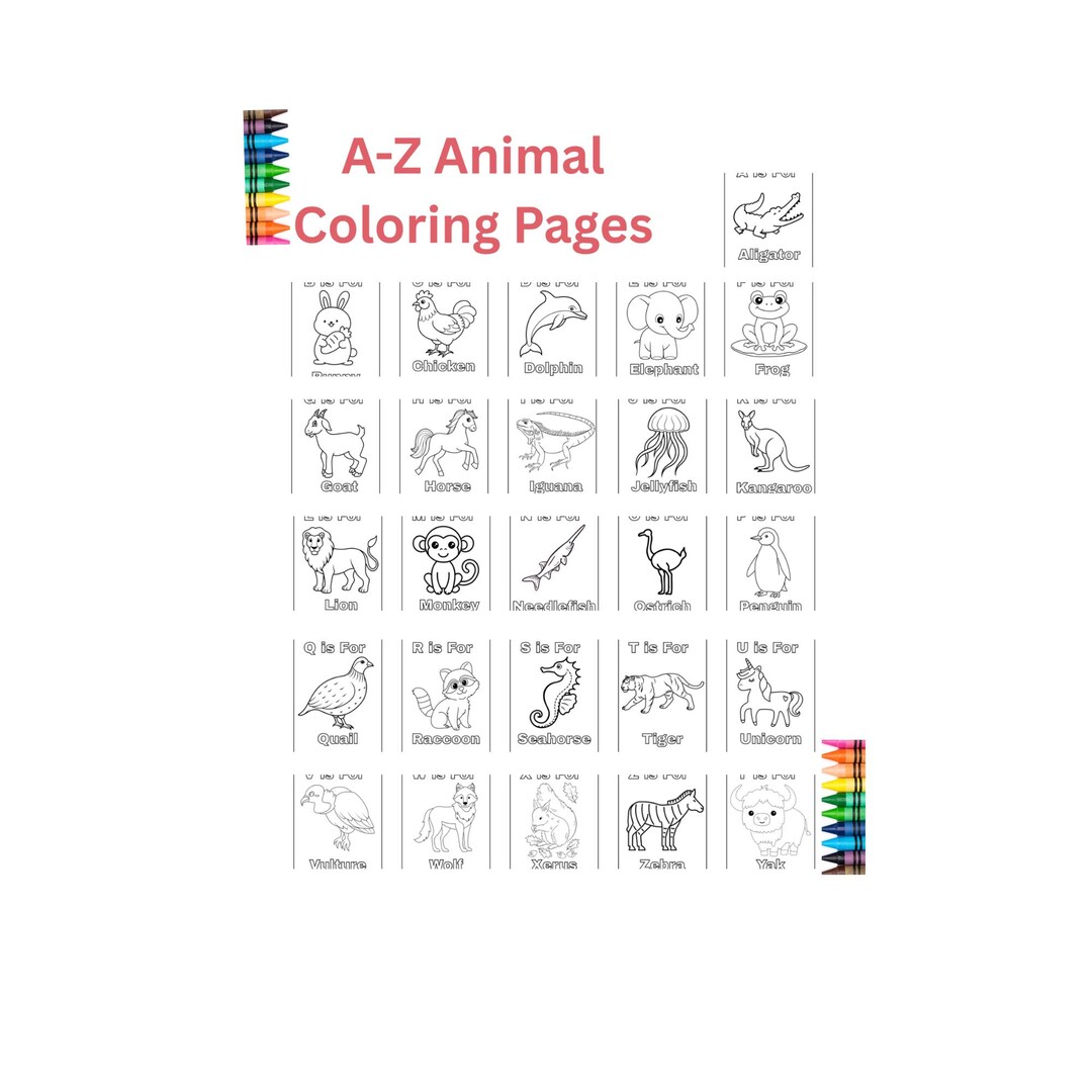 ABC Animal Coloring Pages A to Z | Alphabet Printable for Preschool ...