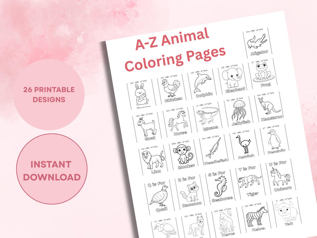 ABC Animal Coloring Pages: A-Z Alphabet Printable (PDF & PNG Download ...