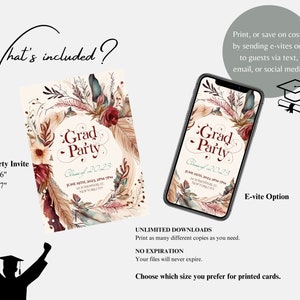 Graduation Party Invitation Template Grad E-vite Digital Downloadable ...