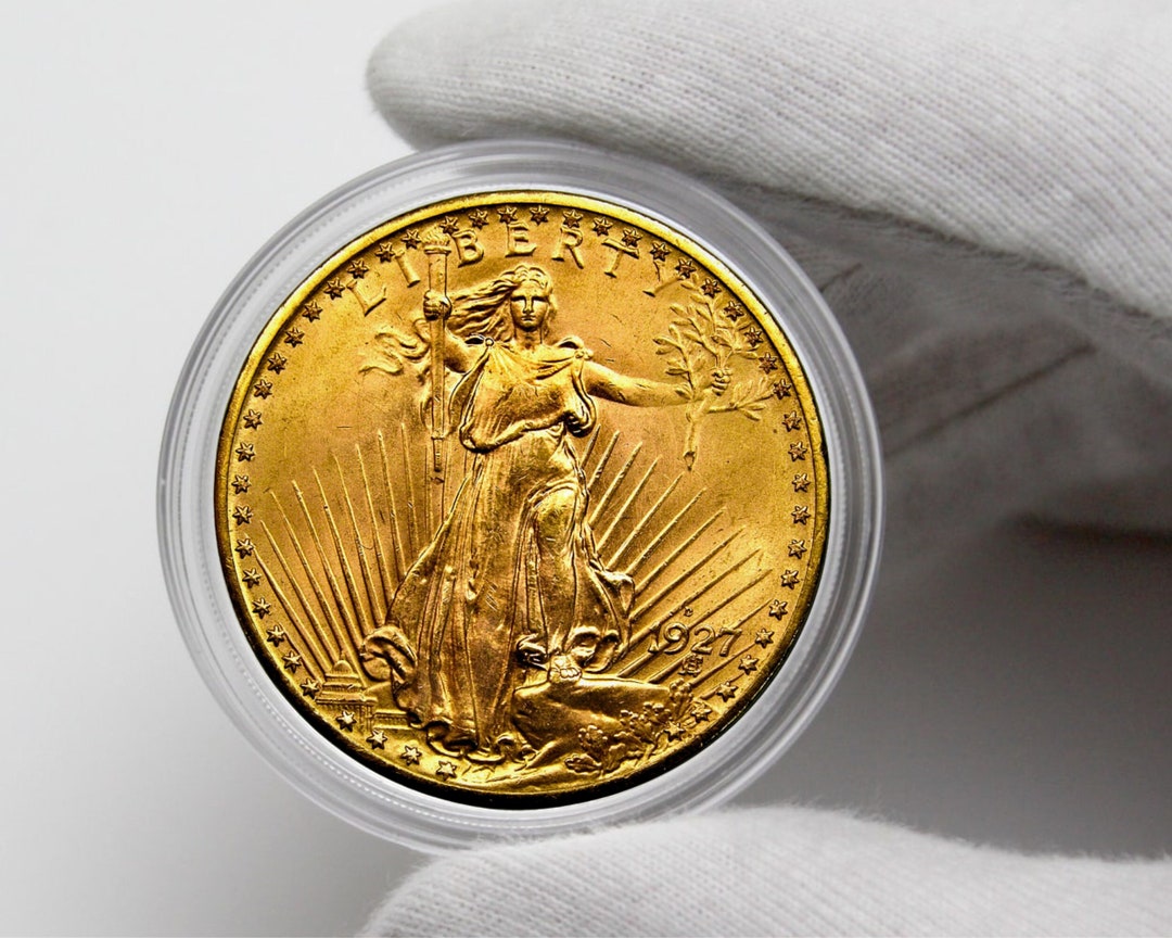 Coins 1927 D Liberty Eagle 20 Dollar Gold Plated US Commemorative Coins ...