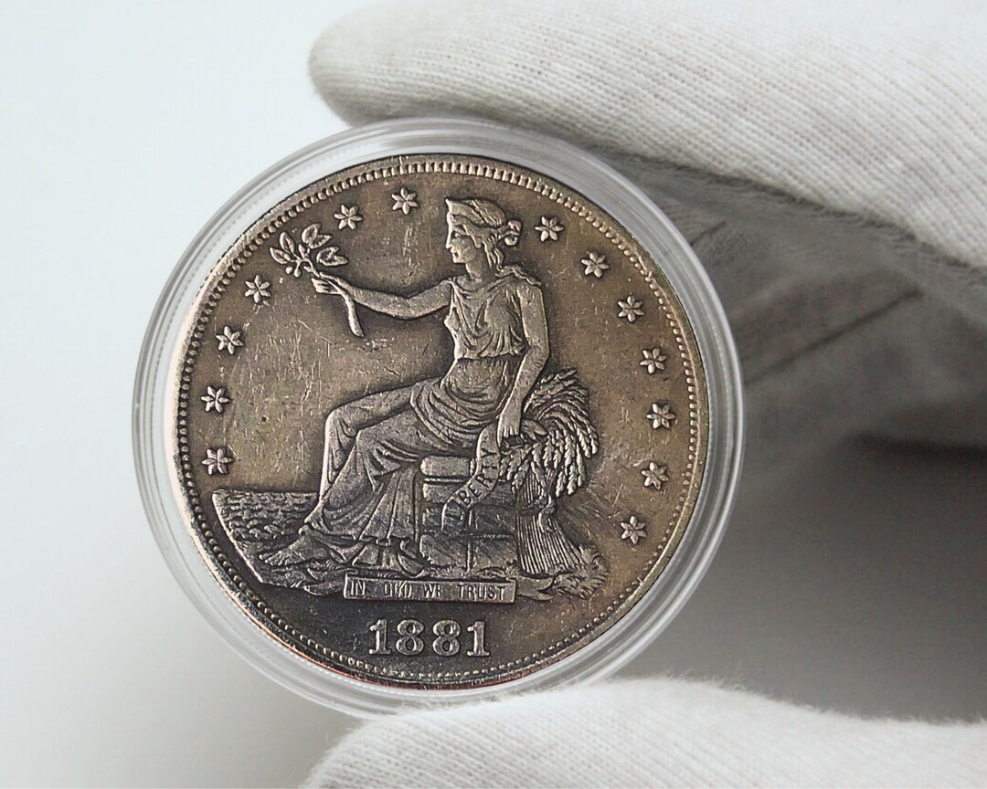 Coins 1881 Trad US Dollar Collectibles Coins US Commemorative Coins Old ...