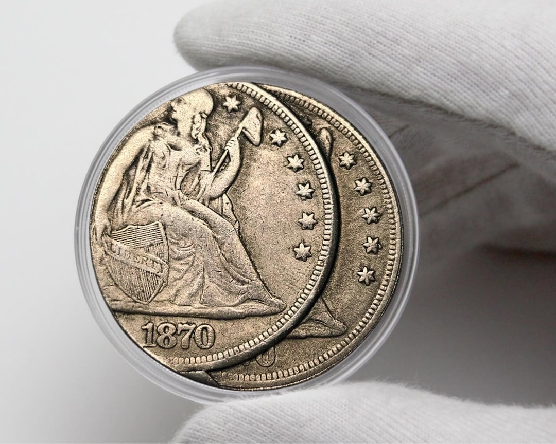 Coins 1870 CC Seated Liberty Error US Dollar Silver Plated Collectibles ...