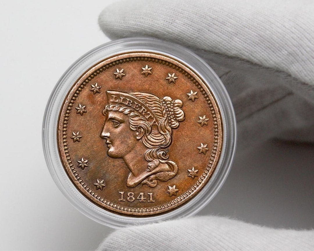 COINS 1841 Braided Hair Large Cent Collectibles Coins US Commemorative ...