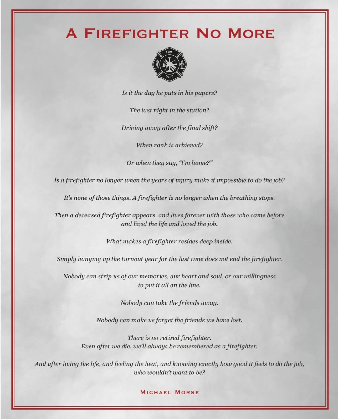 A Firefighter is Never "no Longer." Firefighter Forever - Etsy