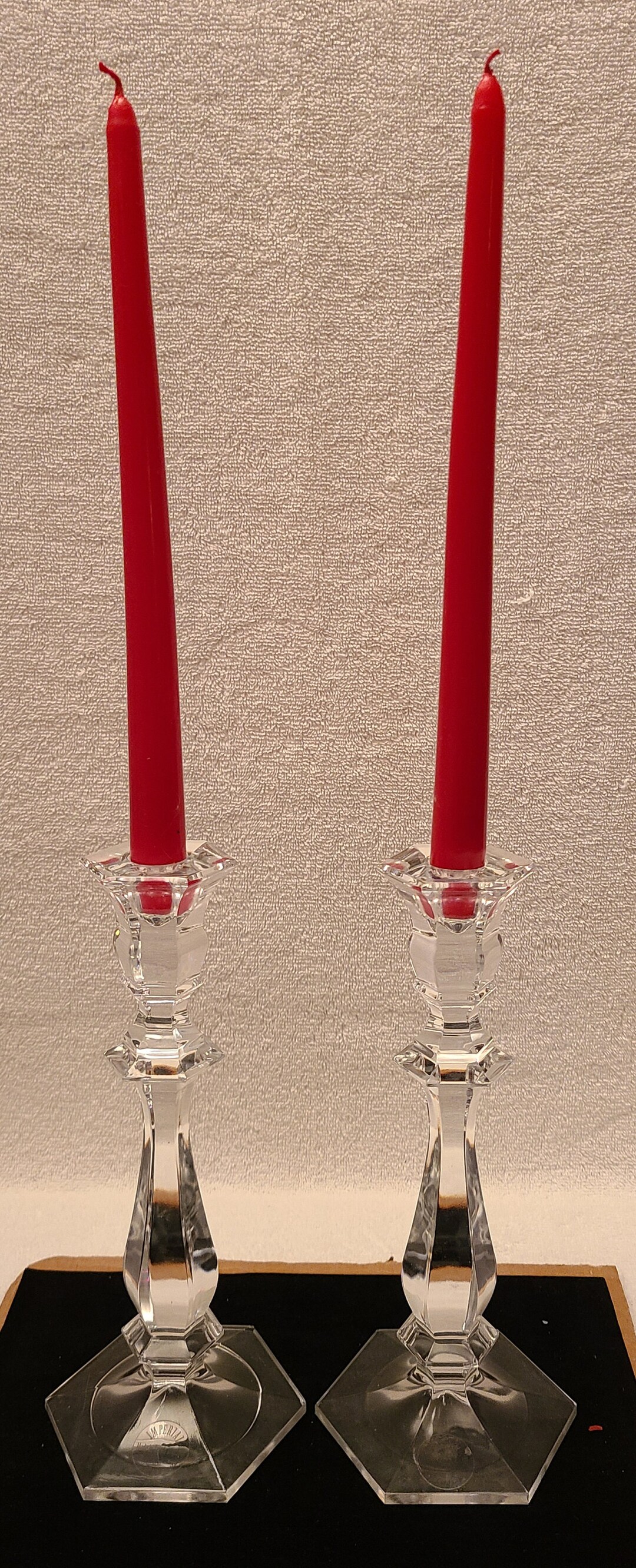 Set of Two 2 10 Inch Tall imperial Crystal Candlesticks - Etsy