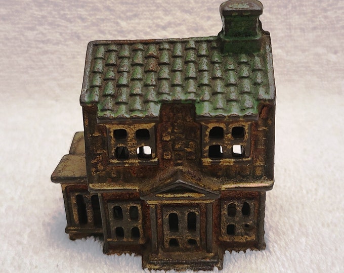 Vintage Cast Iron Colonial House With Porch Bank - Etsy