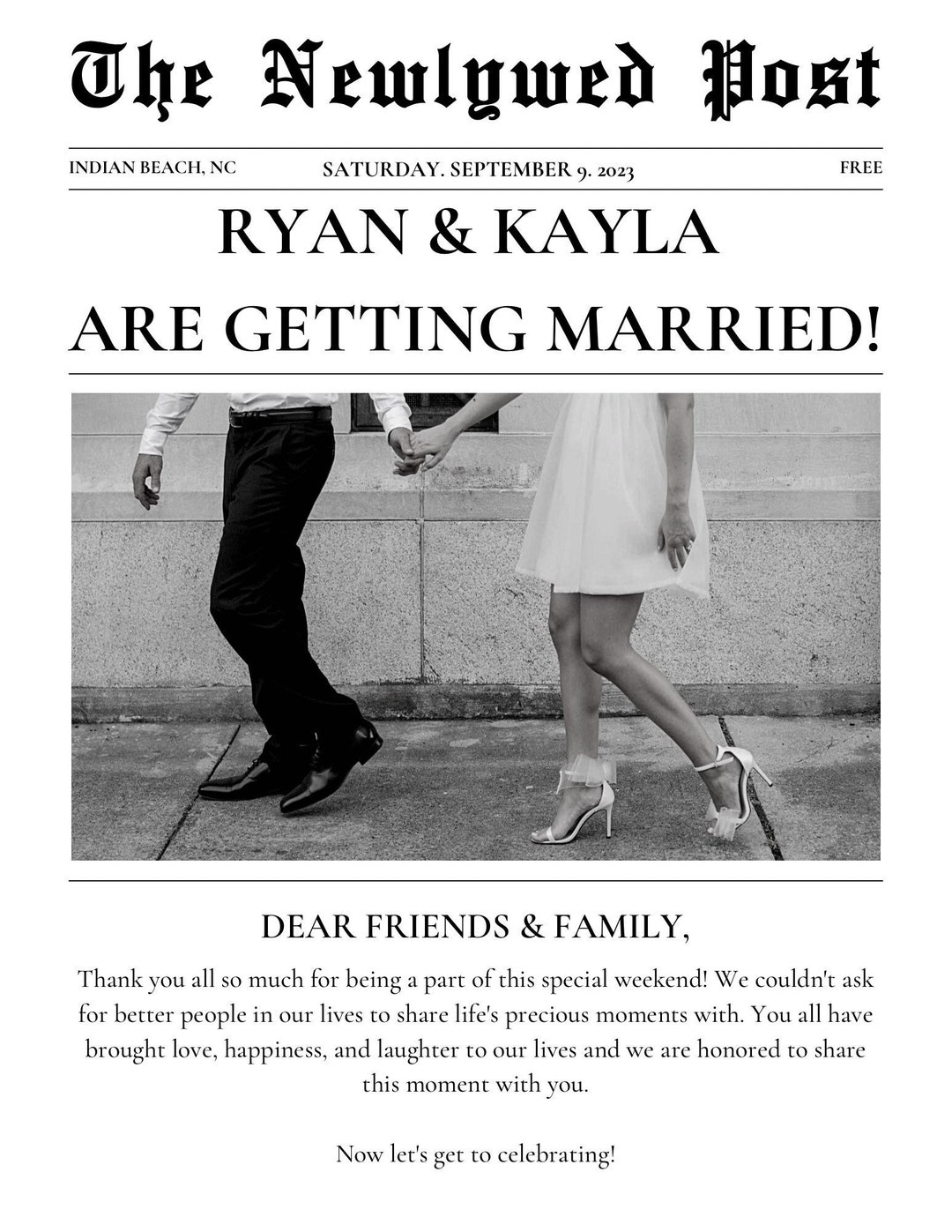 Wedding Weekend Welcome Newsletter Customizable Canva Template - Etsy